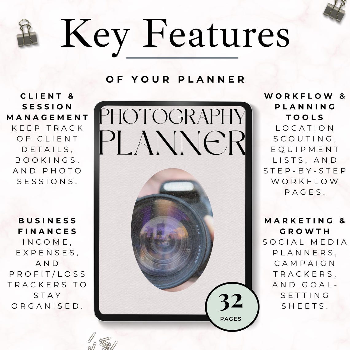 Photography Planner Printable Photographer Session Planner Photography ...