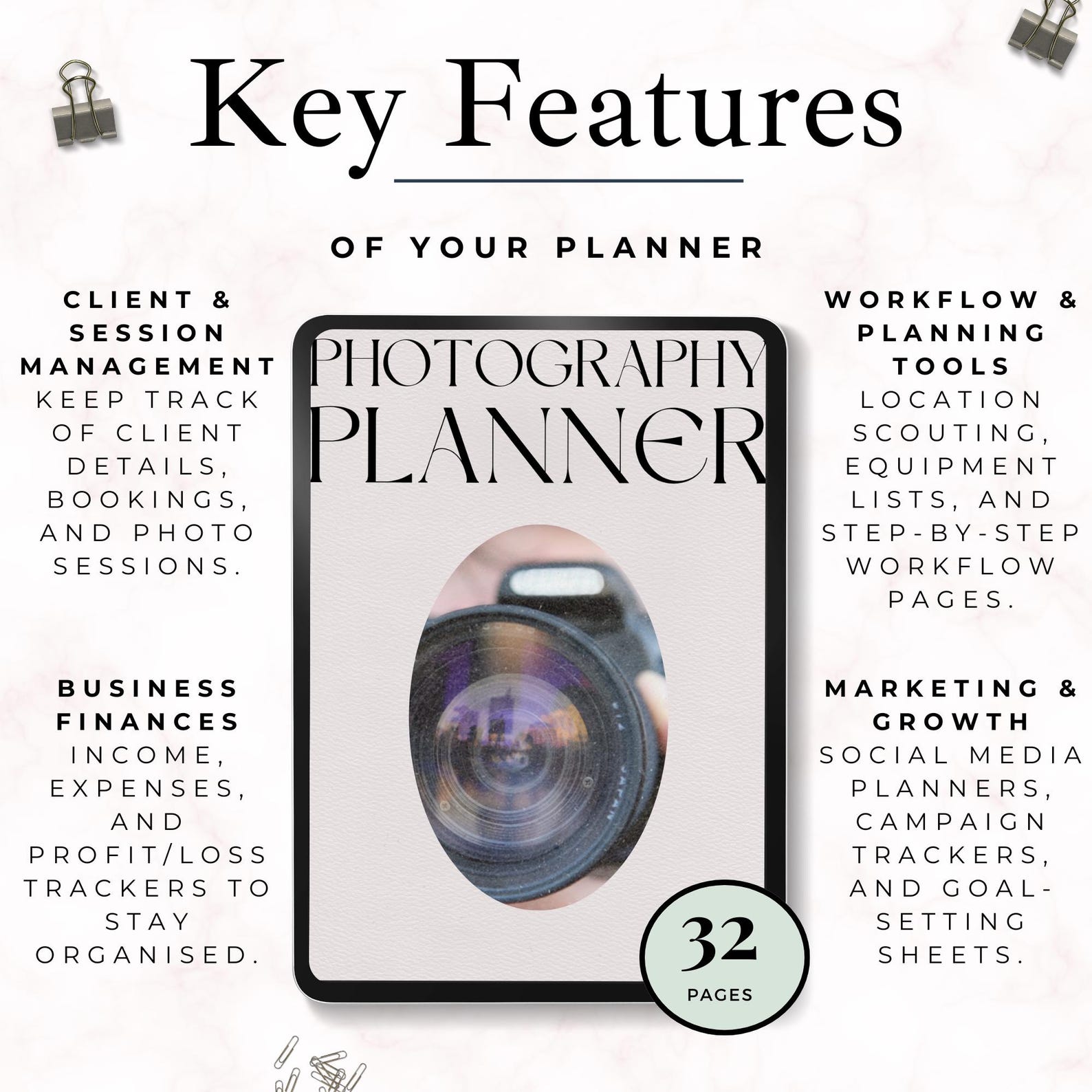 Photography Planner Printable Photographer Session Planner Photography ...