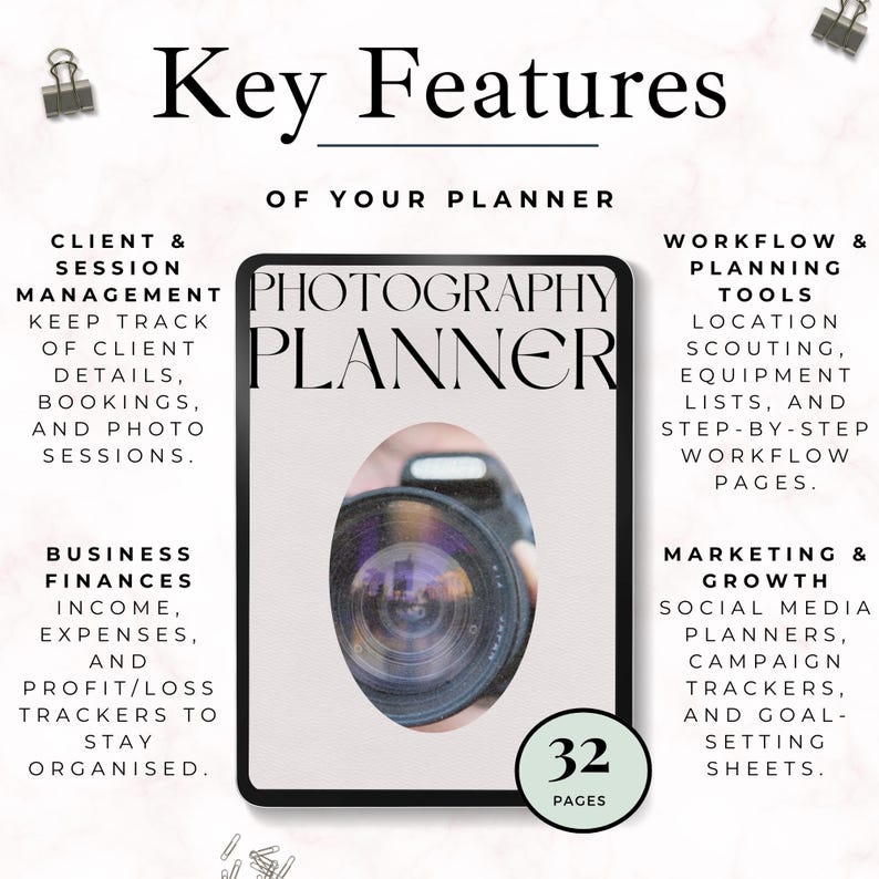 Photography Planner Printable Photographer Session Planner Photography ...