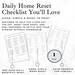 Daily Home Reset Checklist Printable, End of Day Reset Routine for Busy ...