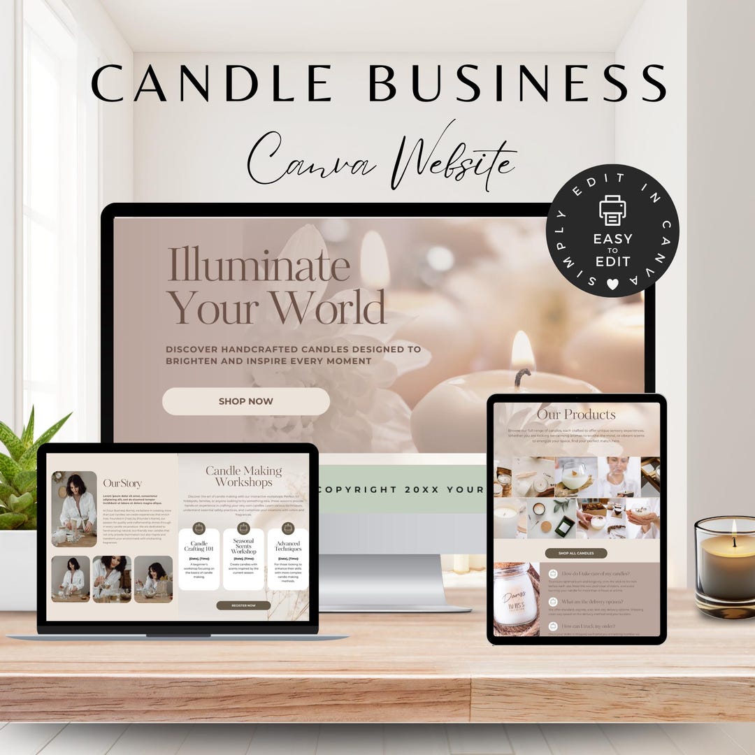 Candle Business Website Template Candle Making Landing Page for Candle ...