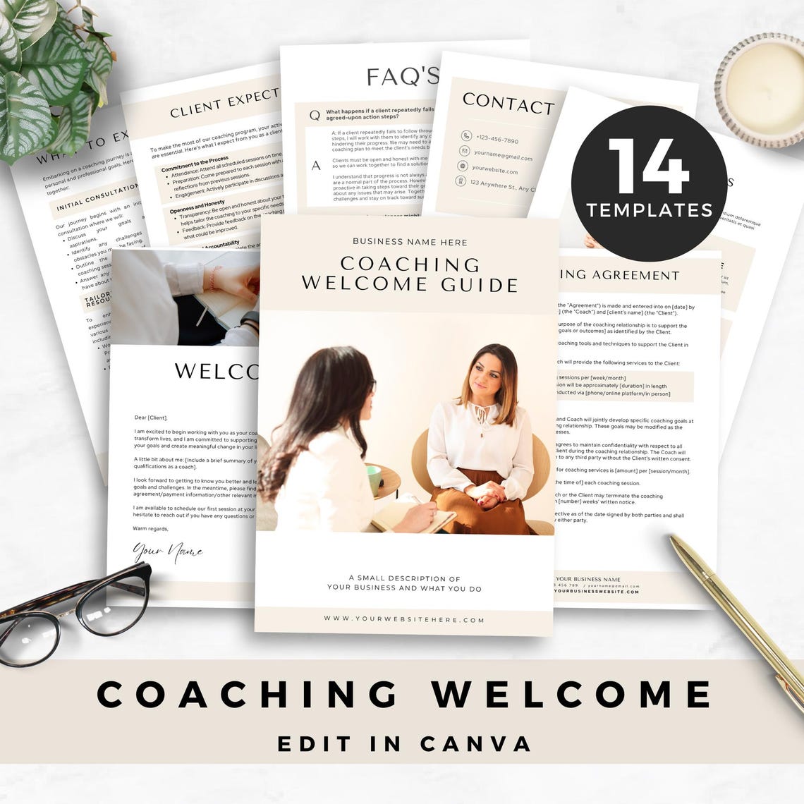 Editable Coaching Client Welcome Packet | Life Coach Intake Forms, New ...