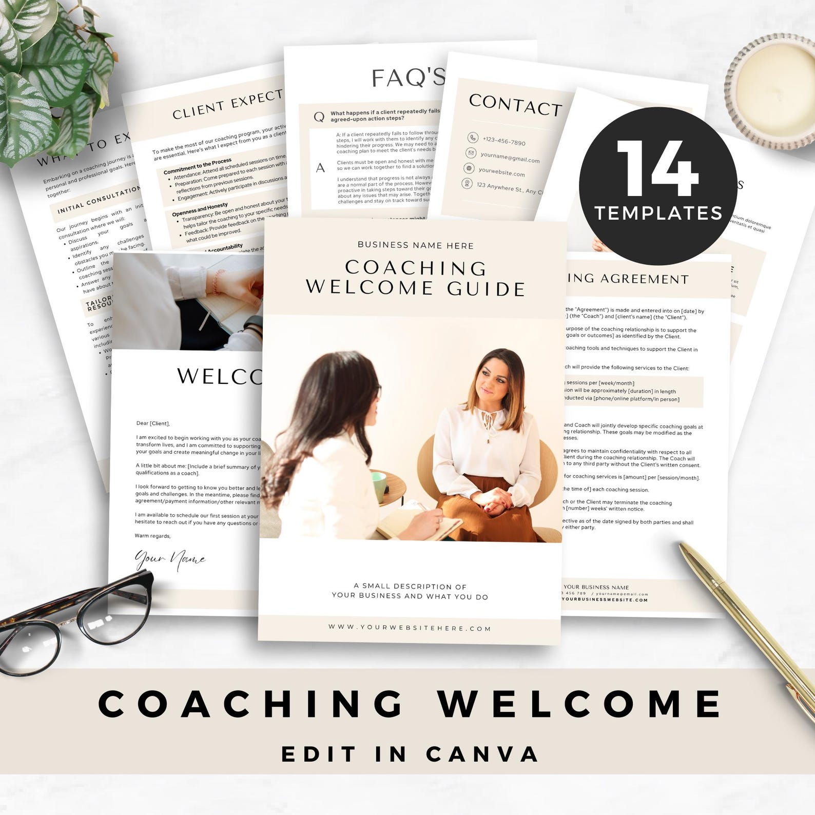Editable Coaching Client Welcome Packet | Life Coach Intake Forms, New ...