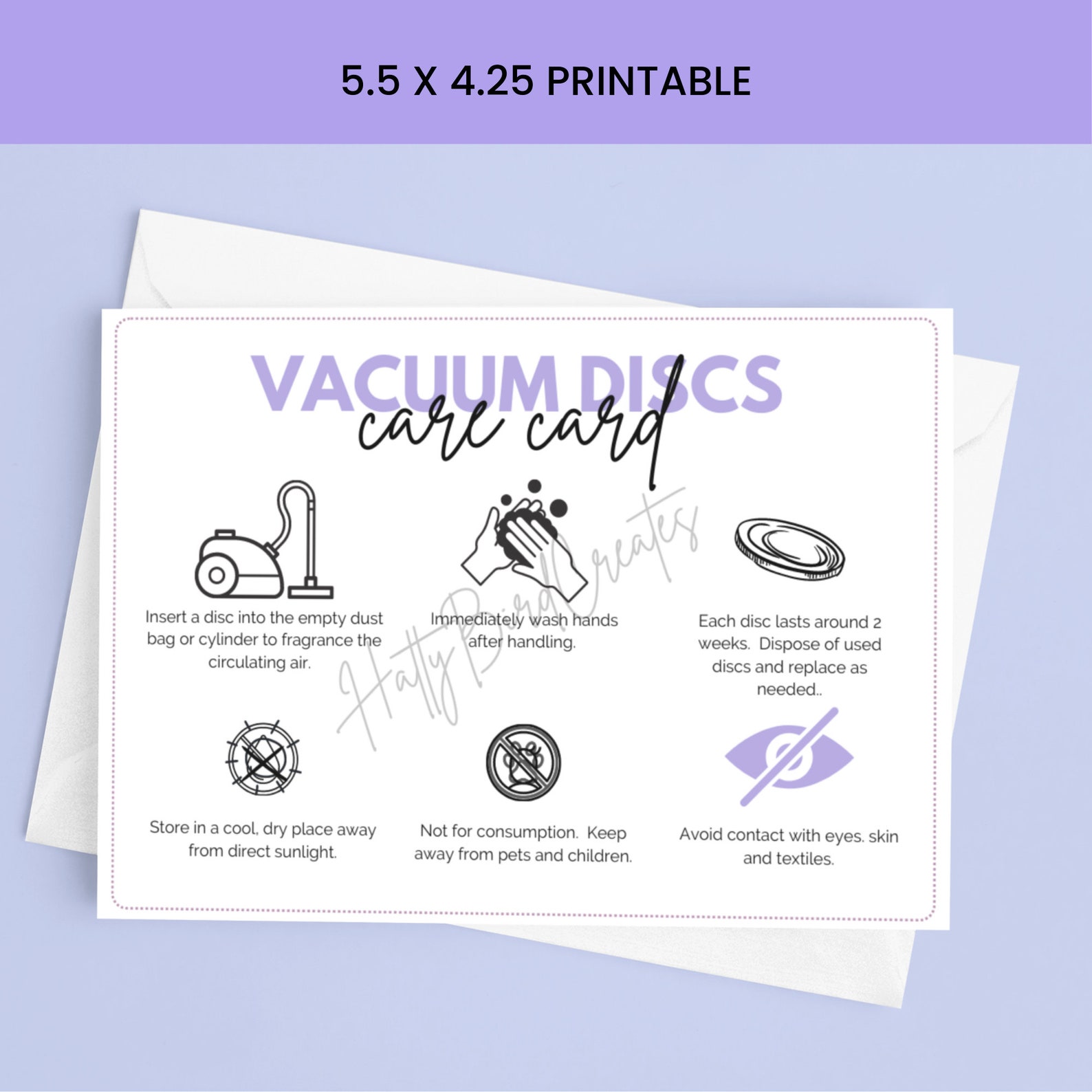 Vacuum Disc Care Card for Vacuum Discs Warning Vacuum Disc - Etsy