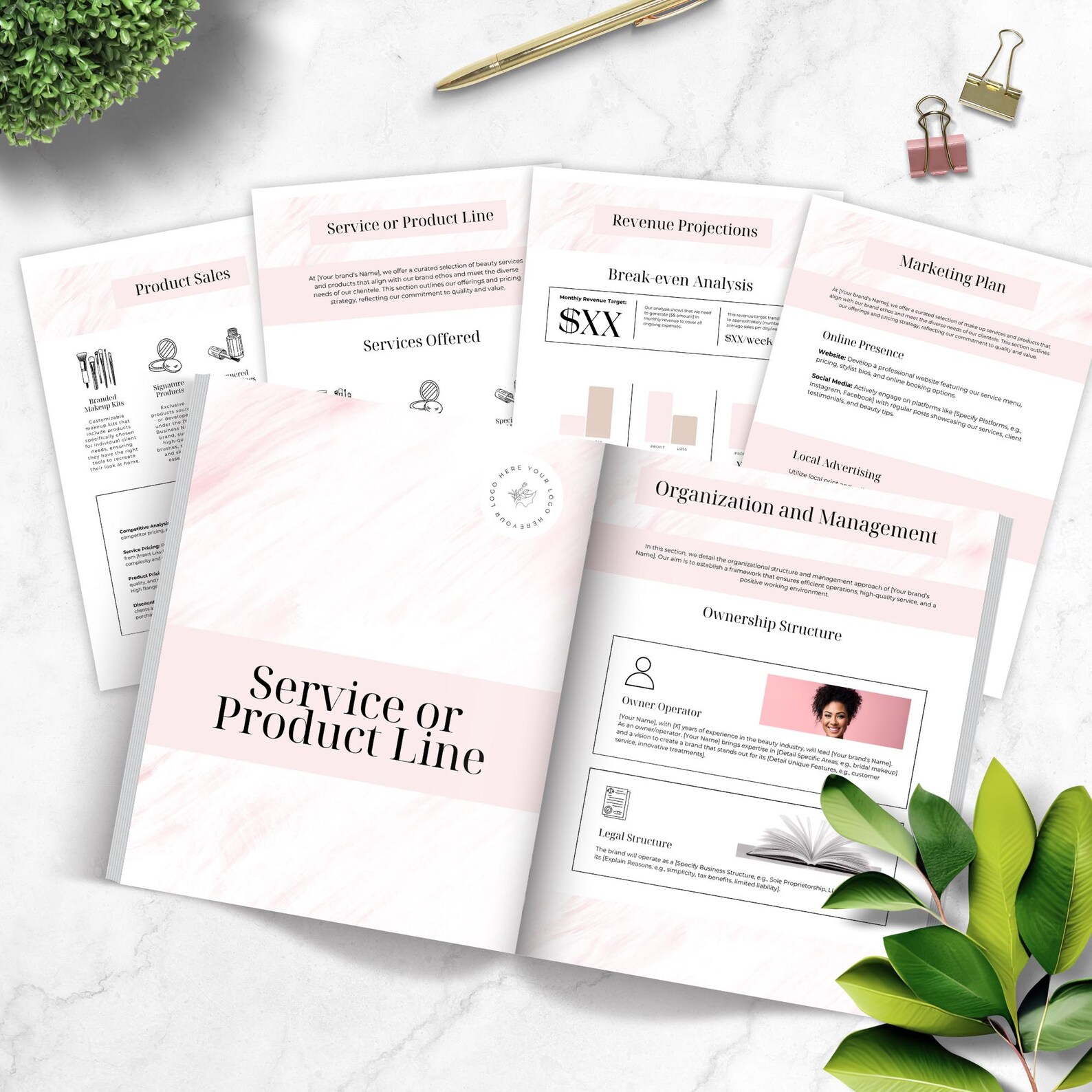 Make up Artist Business Plan Template, Editable Makeup Planner ...