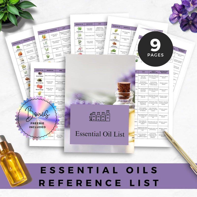 Essential Oil Reference Guide - Etsy