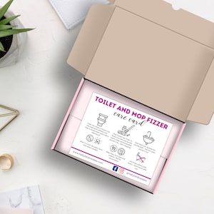 Editable Toilet Fizzer Care Card Template Mop Fizzer Instructions ...