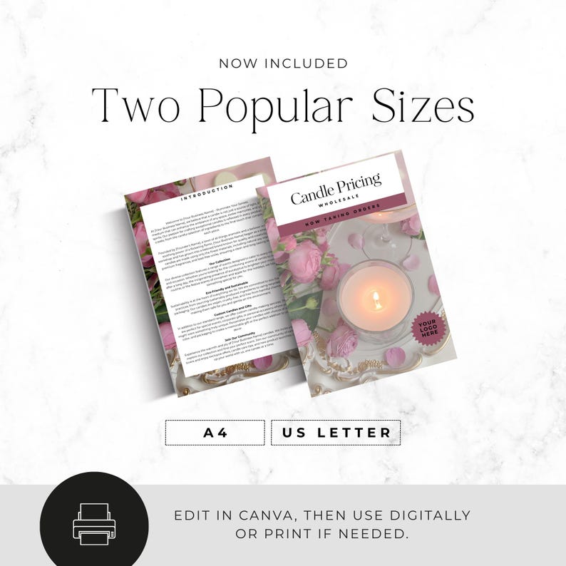 Candle Price List Template, Wholesale Line Sheet for Candle Business ...