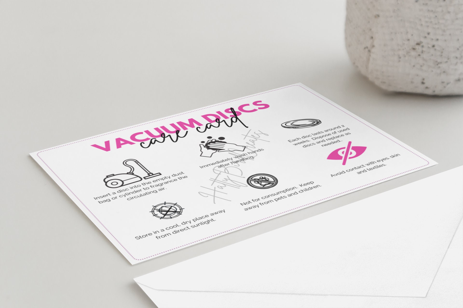 Vacuum Disc Care Card for Vacuum Discs Warning Vacuum Disc Template ...