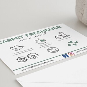 Editable Carpet Freshener Care Card Template Scented Powder ...