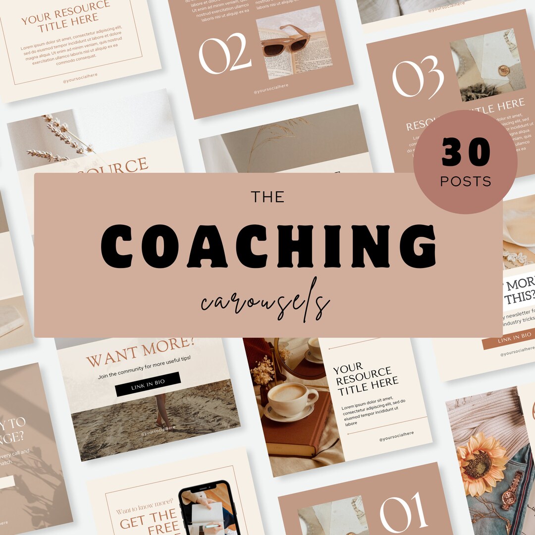 Coaching Instagram Carousel Posts Templates Life Coach Branding Kit for ...