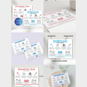 Editable Shampoo Bar Care Card Template for Solid Shampoo Instructions ...