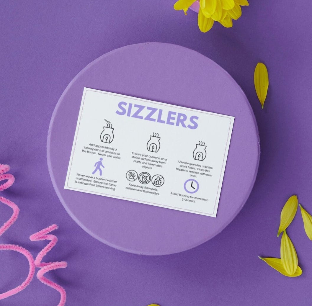 Printable Salt Sizzlers Care Card | Wax Melt & Simmering Granules ...