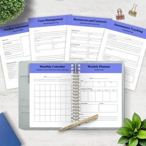 School Psychologist Planner Printable Counselling Tracker Mental Health ...