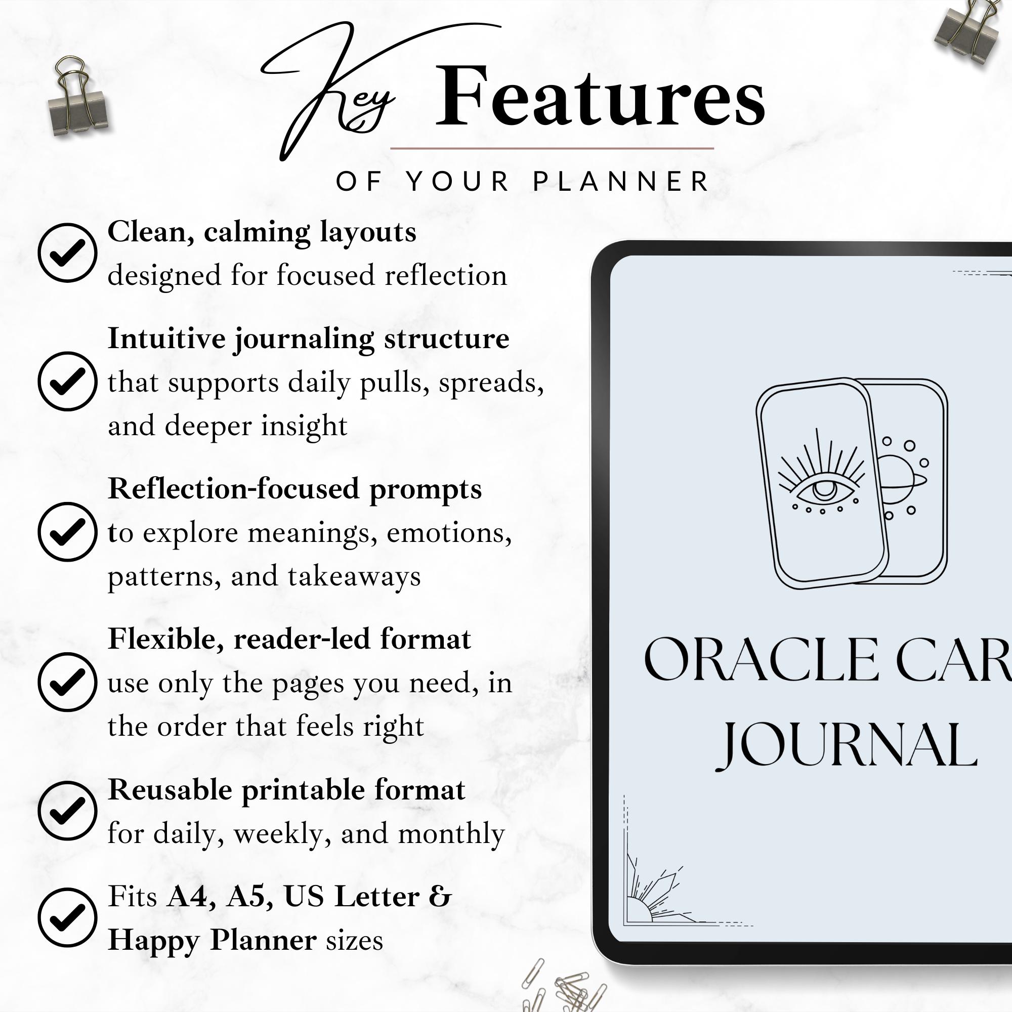 Oracle Journal Printable | Oracle Card Journal for Daily Readings ...