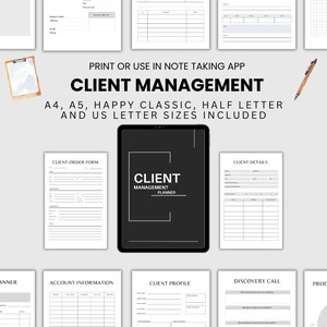 Client Management Planner Small Businesses CRM Tracker Communications ...
