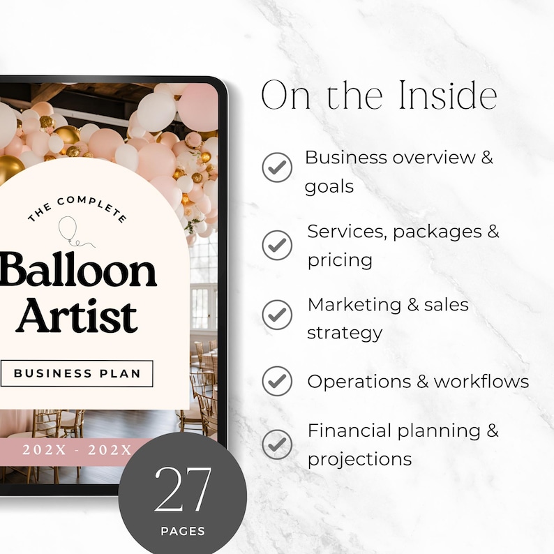 Balloon Artist Business Plan Template, Editable Canva Planner for ...