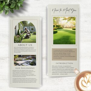 Editable Landscaping Brochure Template for Canva, Lawn Care Trifold ...