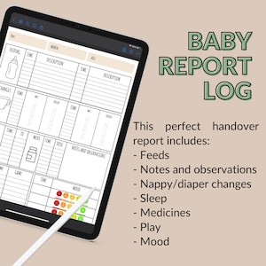 Printable Baby Log Daily Baby Report Log for Infant Daily Log for Baby ...