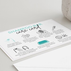 Shampoo Bar Care Card Template for Solid Shampoo Bar Instructions for ...