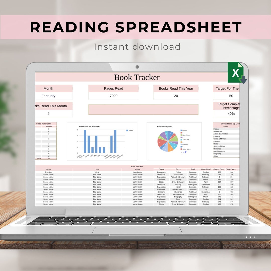 Book Tracker Excel, Ultimate Reading Log, Digital Tracker Template ...
