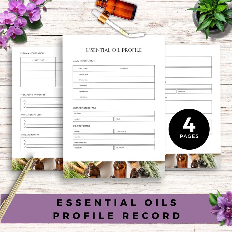 Essential Oil Chart - Etsy