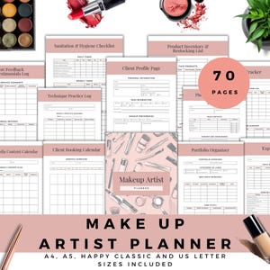 Makeup Artist Planner Templates MUA Scheduling Calendar Cosmetologist ...