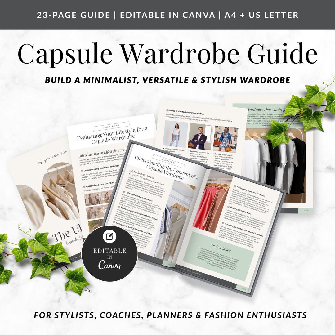 Editable Capsule Wardrobe Guide for Stylists, Outfit Planner and ...