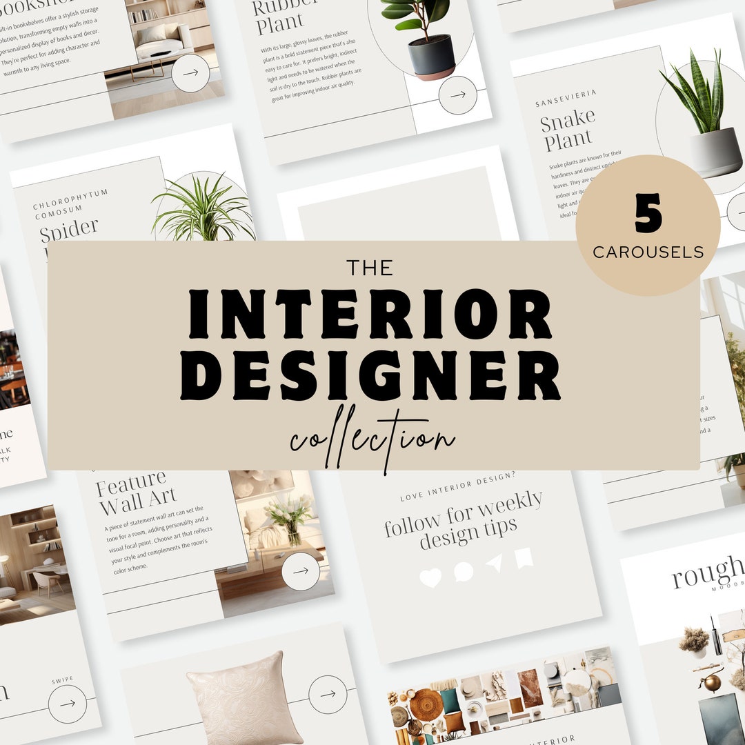 Interior Design Instagram Carousel Templates Home Design Social Media ...