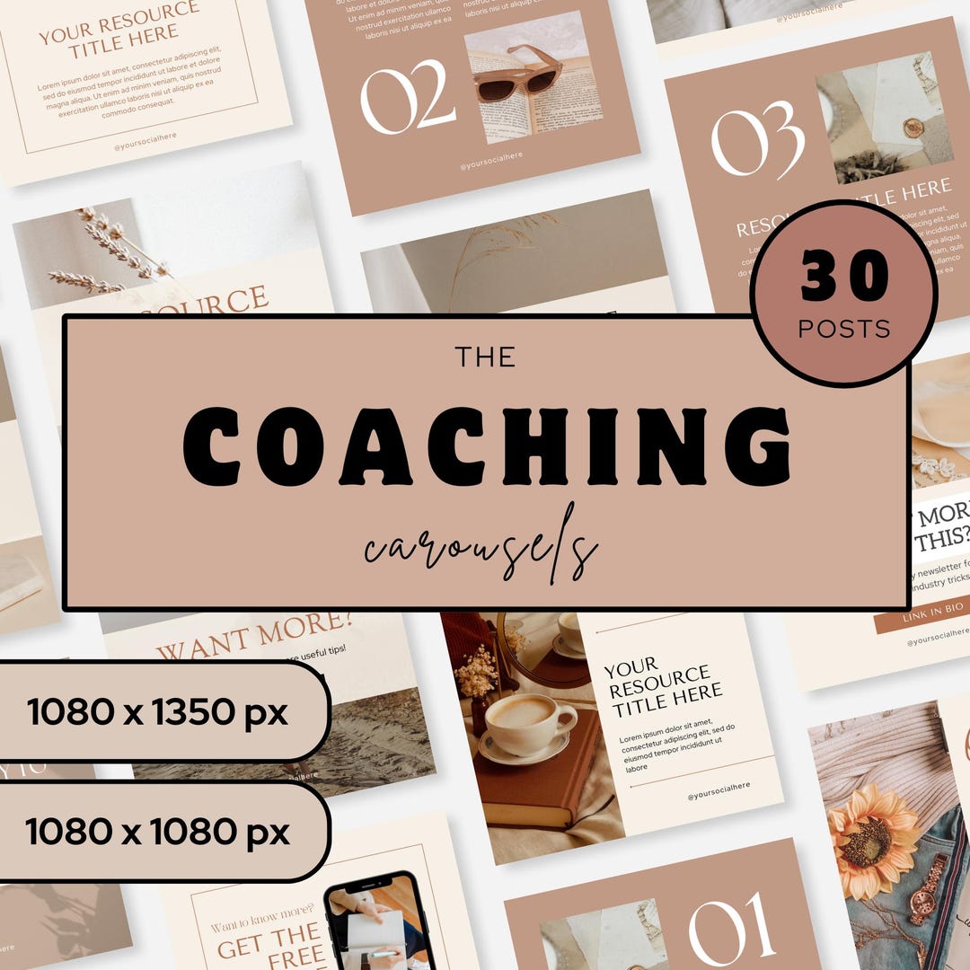 Coaching Instagram Carousel Posts, Editable Canva Templates for Social ...