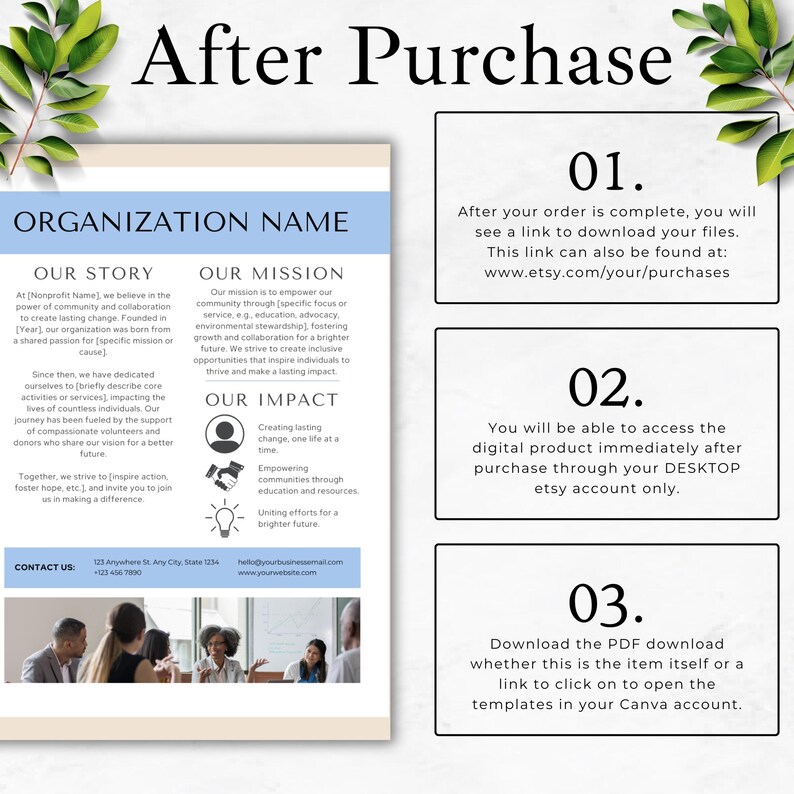 One Pager Nonprofit Canva Template Impact Report for Charity ...