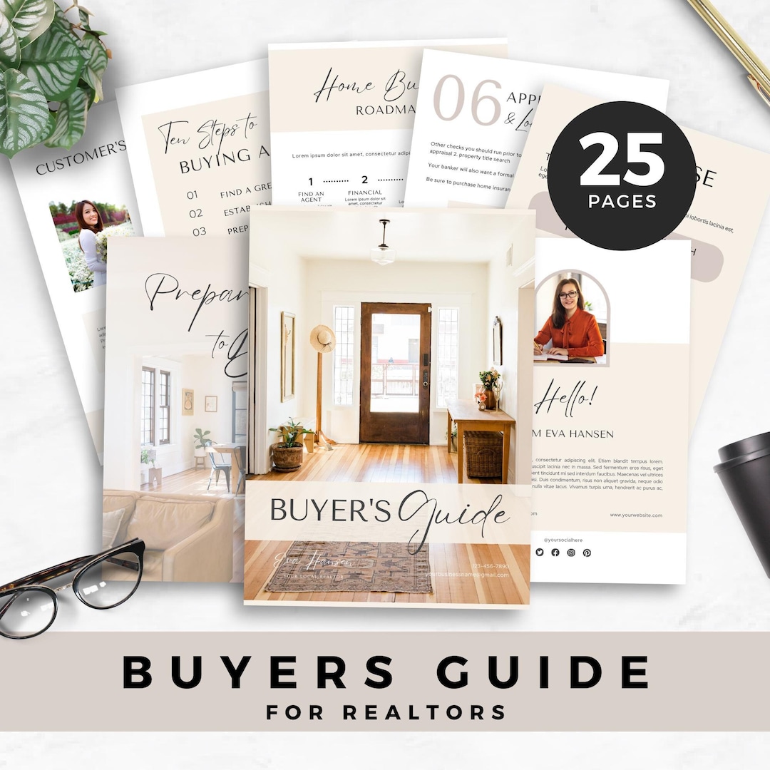 Real Estate Home Buyer Guide for Realtor Buyer Packet Editable Real ...