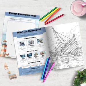 Shipwreck Activity Pack for Children Printable Ship Coloring Pages Ship ...