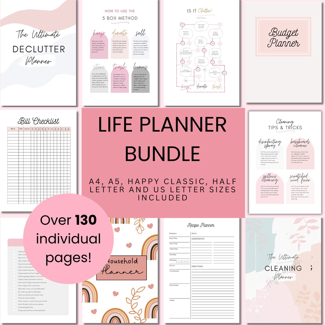 Life Planner Bundle Digital Home Management Planner All in One Bundle ...