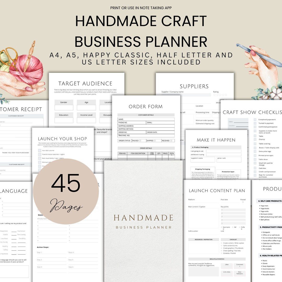 Handmade Business Planner Craft Planner for Handmade Craft Journal for ...