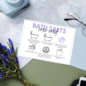 Bath Salts Care Card for Business Bath Salt Template Bath Soak Care ...