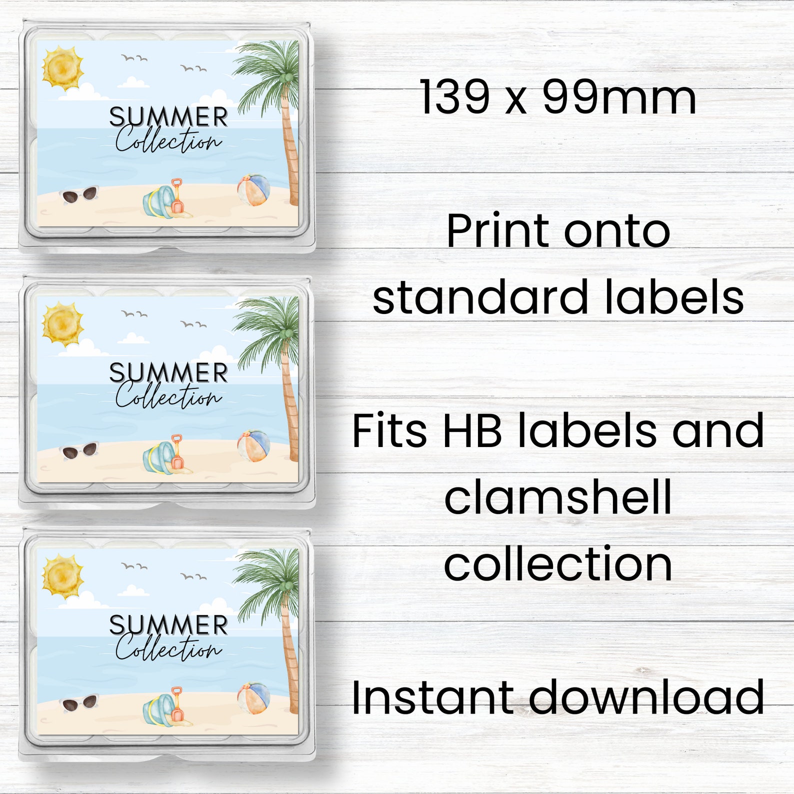 Wax Melt Box Sticker Summer Collection Label Sample Box Sticker ...