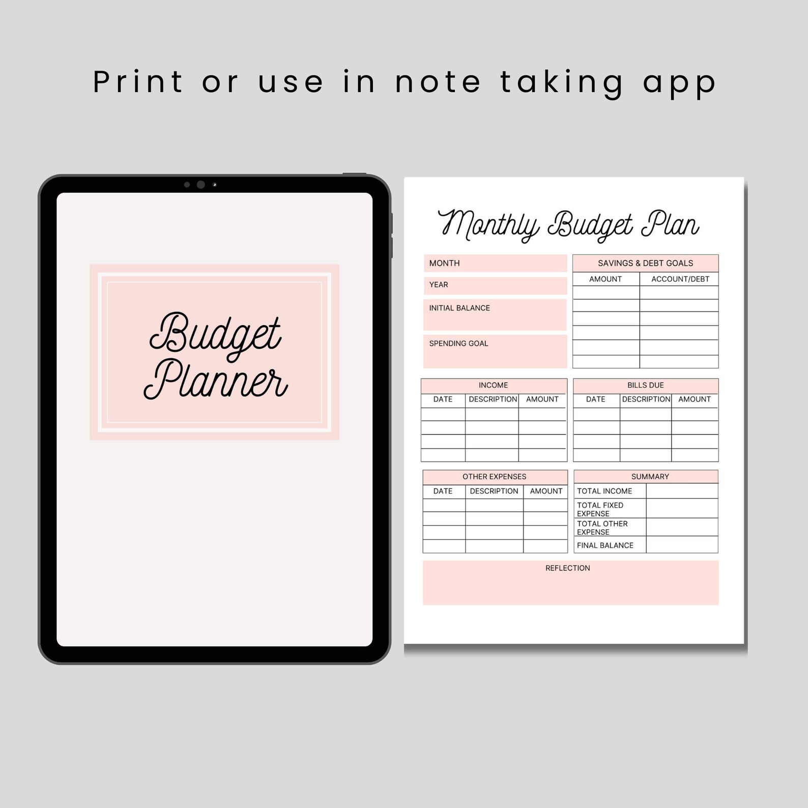 Budget Planner Printable Finance Planner Digital Budgeting Journal for ...