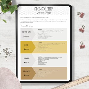 Sponsorship Level Flyer Template Printable Club Sponsorship Proposal ...