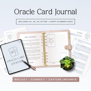 Oracle Card Journal for Daily Readings, Tarot Reflection Pages, Shadow ...