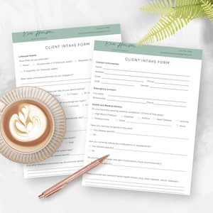 Health Coach Client Intake Form Template Editable Client Onboarding ...