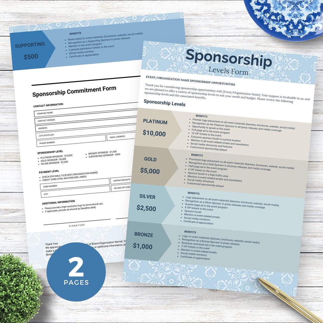 Sponsorship Level Flyer Template Printable Club Sponsorship Proposal ...