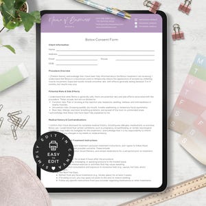 Botox Consent Form Template, Editable Aesthetic Clinic PDF ...