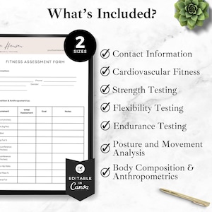Personal Trainer Client Fitness Assessment Forms Editable Personal ...