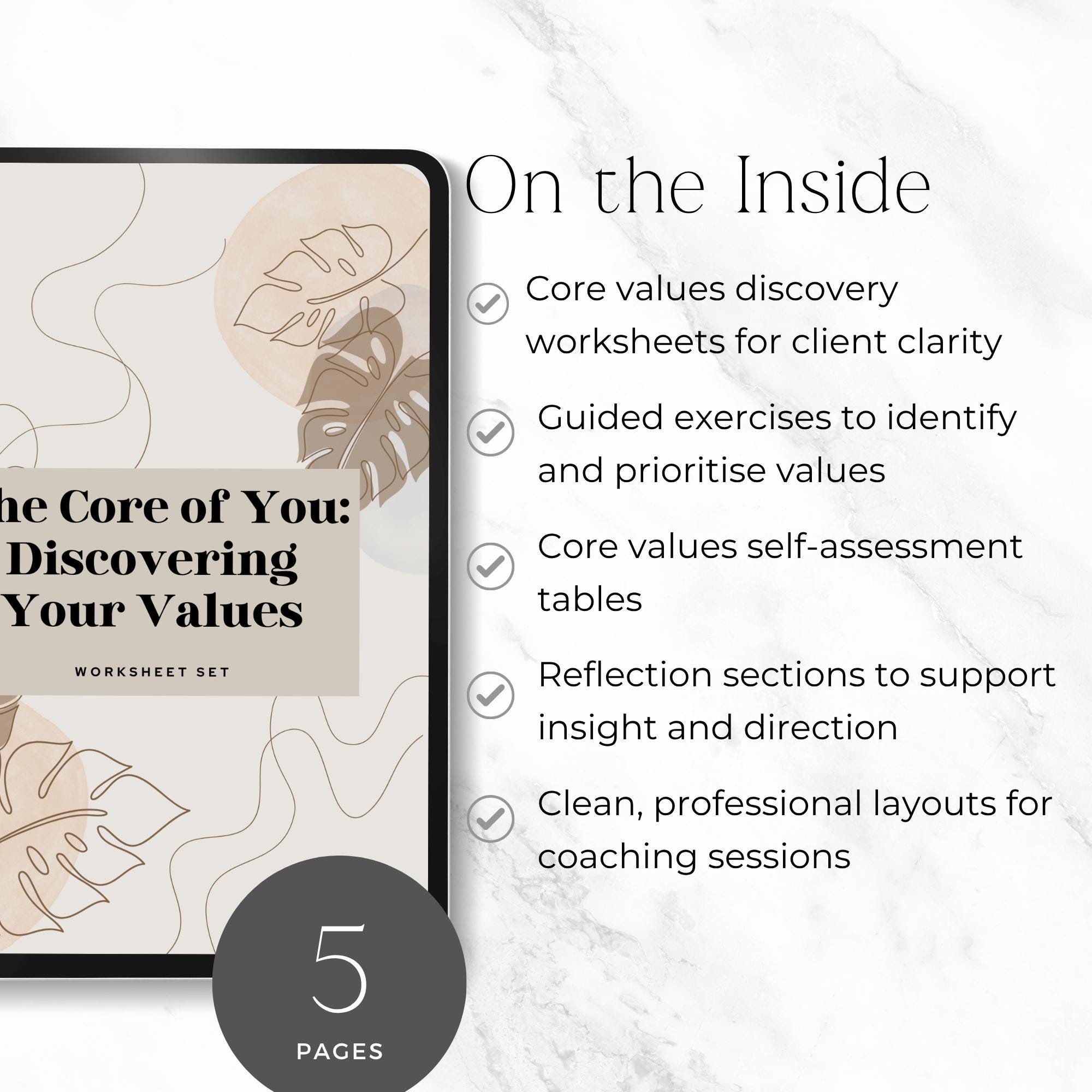 Core Values Worksheet PDF, Values Clarification Worksheet, ACT Therapy ...