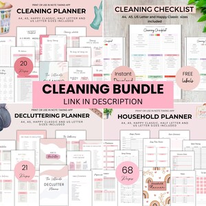 Cleaning Planner Bundle Printable Cleaning Inserts Digital Clean Home ...