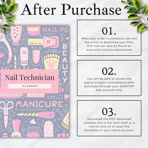 Nail Technician Planner Printable Nail Tech Business Bundle Appointment ...