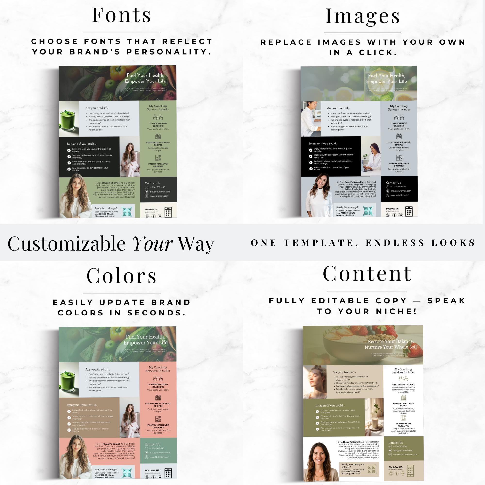 Holistic Coach Flyer Template, Digital Download Canva Design, Wellness ...