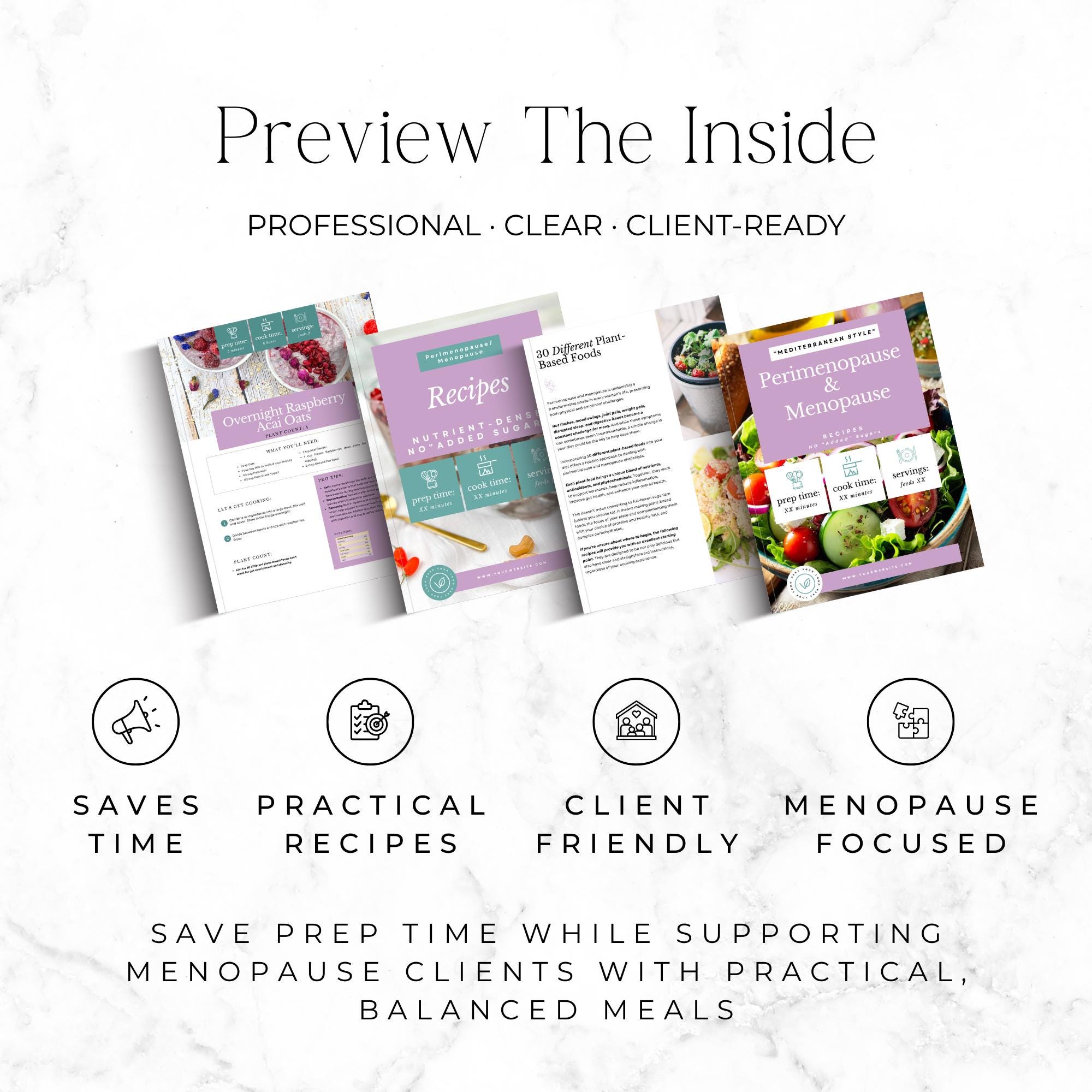 Menopause Recipe Book Template, Editable Canva Guide for Hormone Health ...