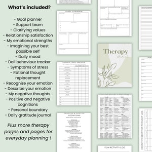 Therapy Journal Bundle Mental Health Planner Printable Guided Journal ...